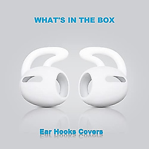 Acediar Two Pairs of AirPods Pro Ear Hooks Covers Fits for AirPods Pro Anti-Slip Ear Covers Accessories Running, Jogging, Cycling (White)