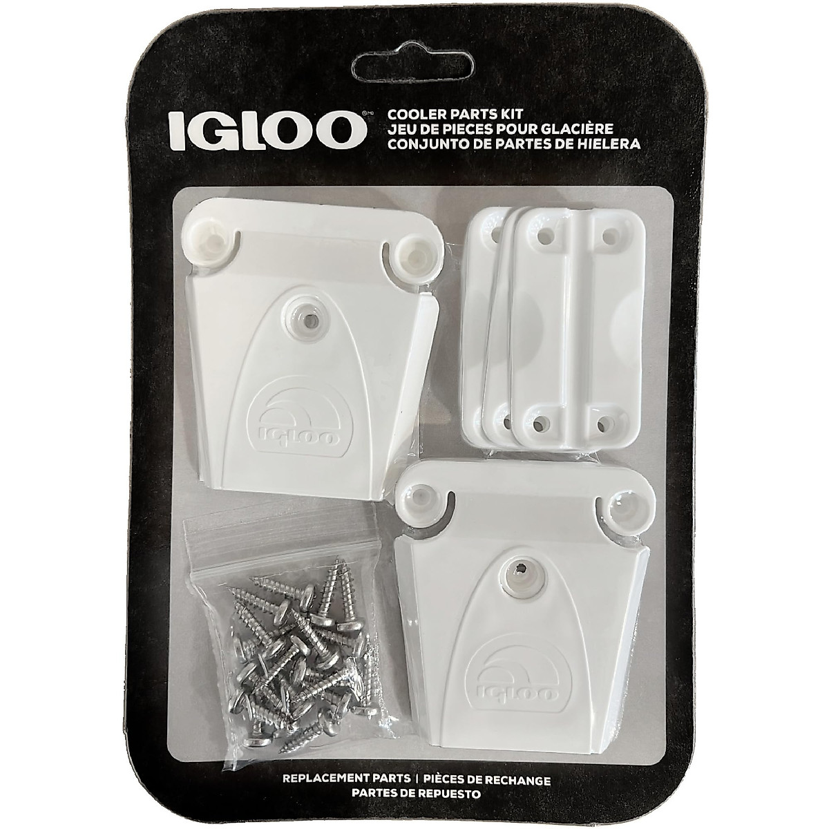 Igloo Cooler Plastic Parts Kit - 2 Latches, 3 Hinges, Latch Post & Screws