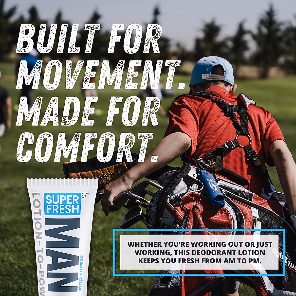 Super Fresh Man Parts Ball Deodorant For Men - 2-in-1 Deodorant & Powder Lotion that Deodorizes and Stops Sticky, Itchy, Smelly Man Parts - Aluminum Free, No Talc, No Parabens - Dermatologist Tested - Made in USA - 4 fl oz Tube