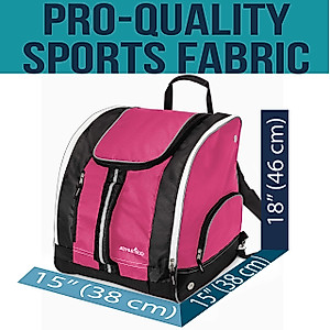 Athletico Ski Boot Bag – Skiing and Snowboarding Travel Luggage – Stores Gear Including Jacket, Helmet, Goggles, Gloves & Accessories – Venting and Grommets for Snow Drainage (Pink)