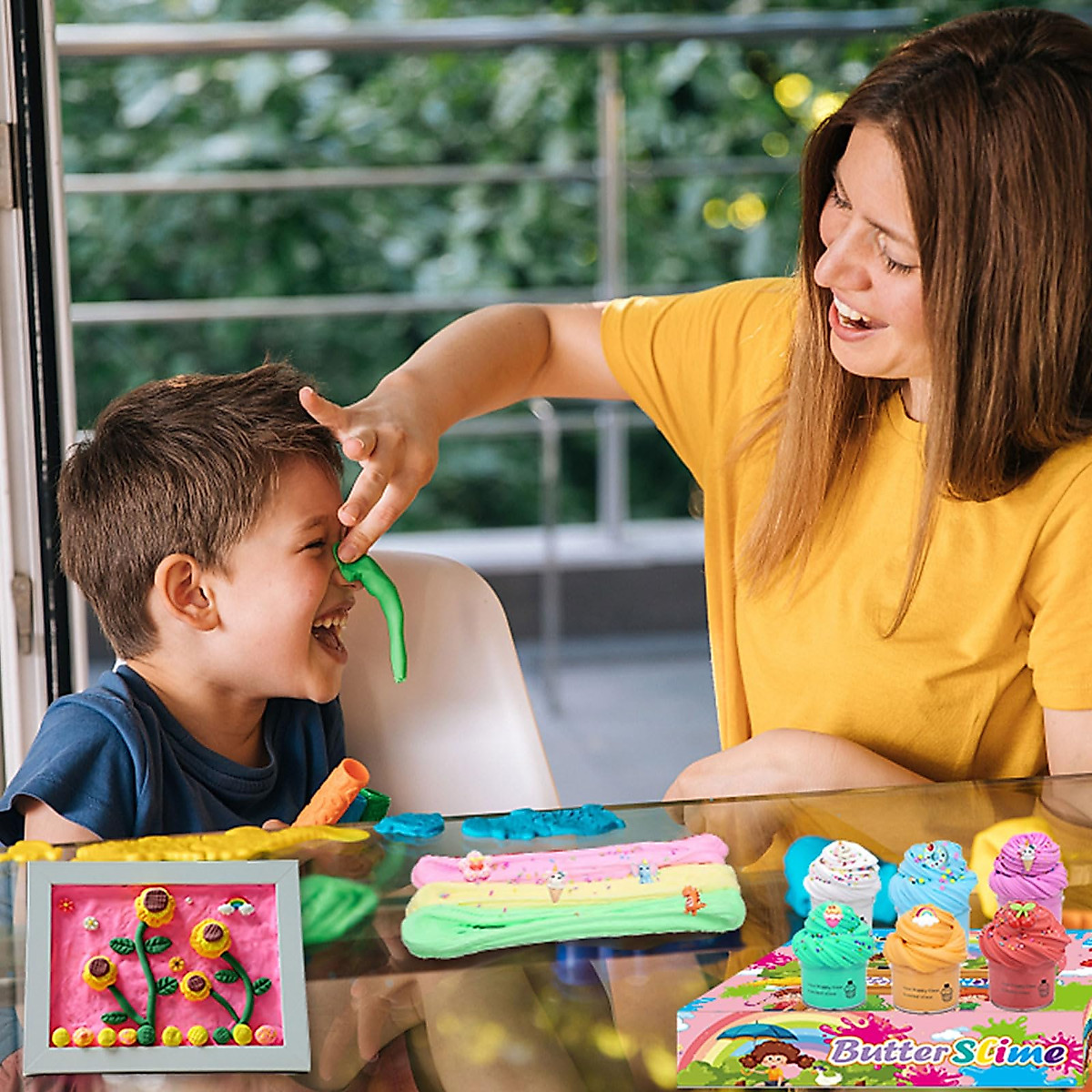 Hisinoma Butter Slime Party Favors for Girls Boys, Slime Kit Toys with 54 Pack Cute Butter Slimes, Soft Stress Relief Slime Toys for Kids Ideal Birthday Easter Filling Stuffers Gifts Slime Toys.