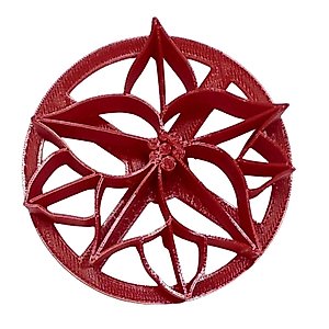 MINI SIZE POINSETTIA DESIGN CONCHA COOKIE CUTTER MEXICAN SWEET BREAD STAMP MADE IN USA PR4894