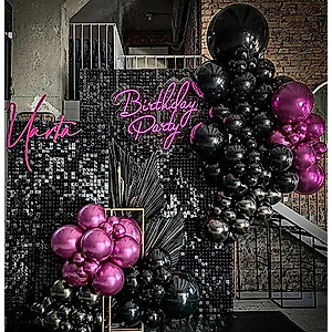 KALOR Black Balloons,100 Pcs 5 Inch Mini Matte Latex Balloons for Balloon Garland Arch, Birthday Decoration, Wedding Party, Baby Shower Decorations