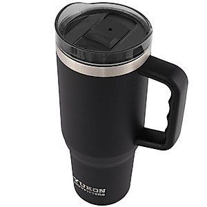 Yukon Outfitters Fit Forty 40oz Double Wall Vacuum Insulated Stainless Steel Tumbler with Reusable Straw & Ergonomic Handle | For Hot or Cold Beverage, Black
