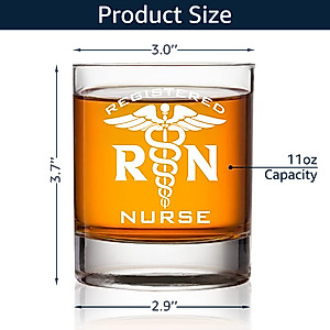 TOUNER RN Whiskey Glasses, Registered Nurse Whiskey Glass, Gifts For Nursing Students, Doctor gifts, Nurse gift, Coworker Gift, Thank You Gifts For Women Nurse