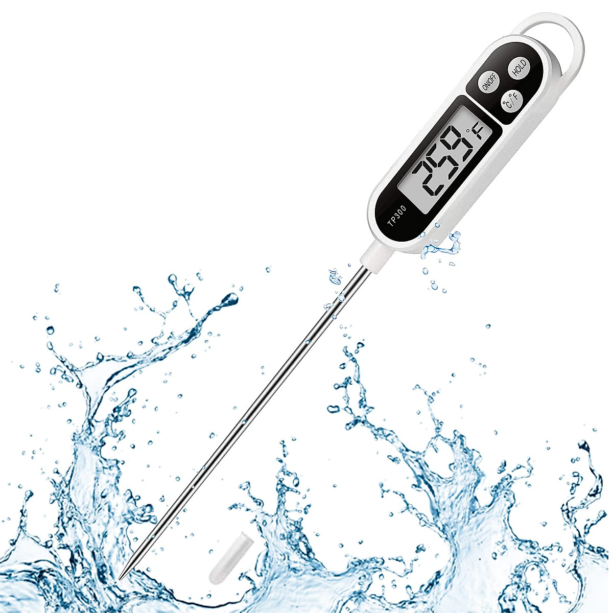 AKEISHE Digital Instant Read Water Thermometer for Liquid, Food, Cooking, Meat, Candy, Tea, and Milk, Oil, Kitchen Gadgets, Candle，Digital Food Probe for Kitchen,Outdoor BBQ and Grilling