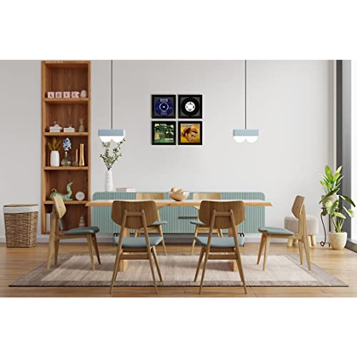 2 Pack, 45 Single 6 7/8" Vinyl Record Frame, Display 45 rpm Vinyl Record with Mat or 7" 45 rpm Vinyl Sleeve Art without mat, Wall & Tabletop Display