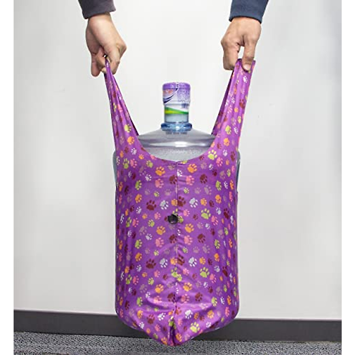 HOLYLUCK Reusable Grocery Bags,Heavy Duty Foldable Shopping Bag - Purple Dog Paw