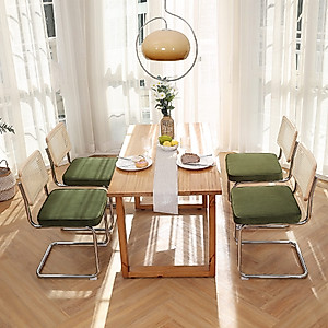 Zesthouse Dining Chairs Set of 4, Velvet Accent Chairs with Natural Cane Back & Stainless Chrome Base, Modern Mid Century Breuer Designed Chairs, Upholstered Rattan Dining Room Kitchen Chairs