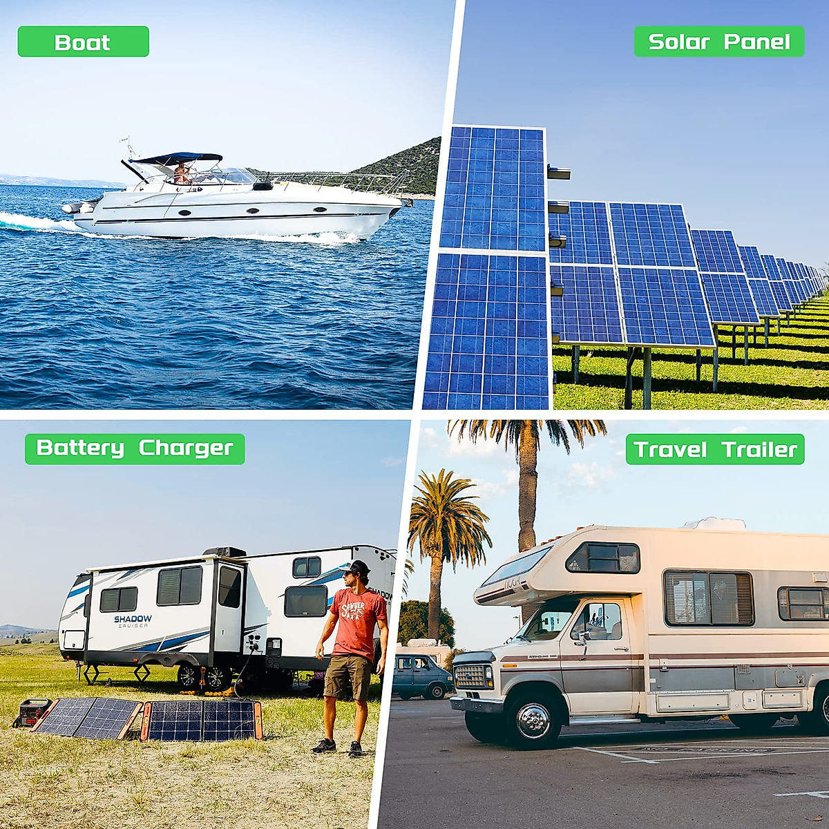 Bateria Power Solar Connector to XT60 Adapter Extension Cable and XT60 Extension Cable XT60 Connector Female to Male Extension Wire, 12AWG 20Feet Solar Panel for LiFePO4 Battery RV