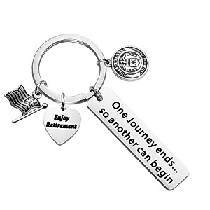 HOLLP Retirement Gift Army Retired Keychain with Patriotic American Flag Military Retirement Gifts for Army Veteran (Keychain)