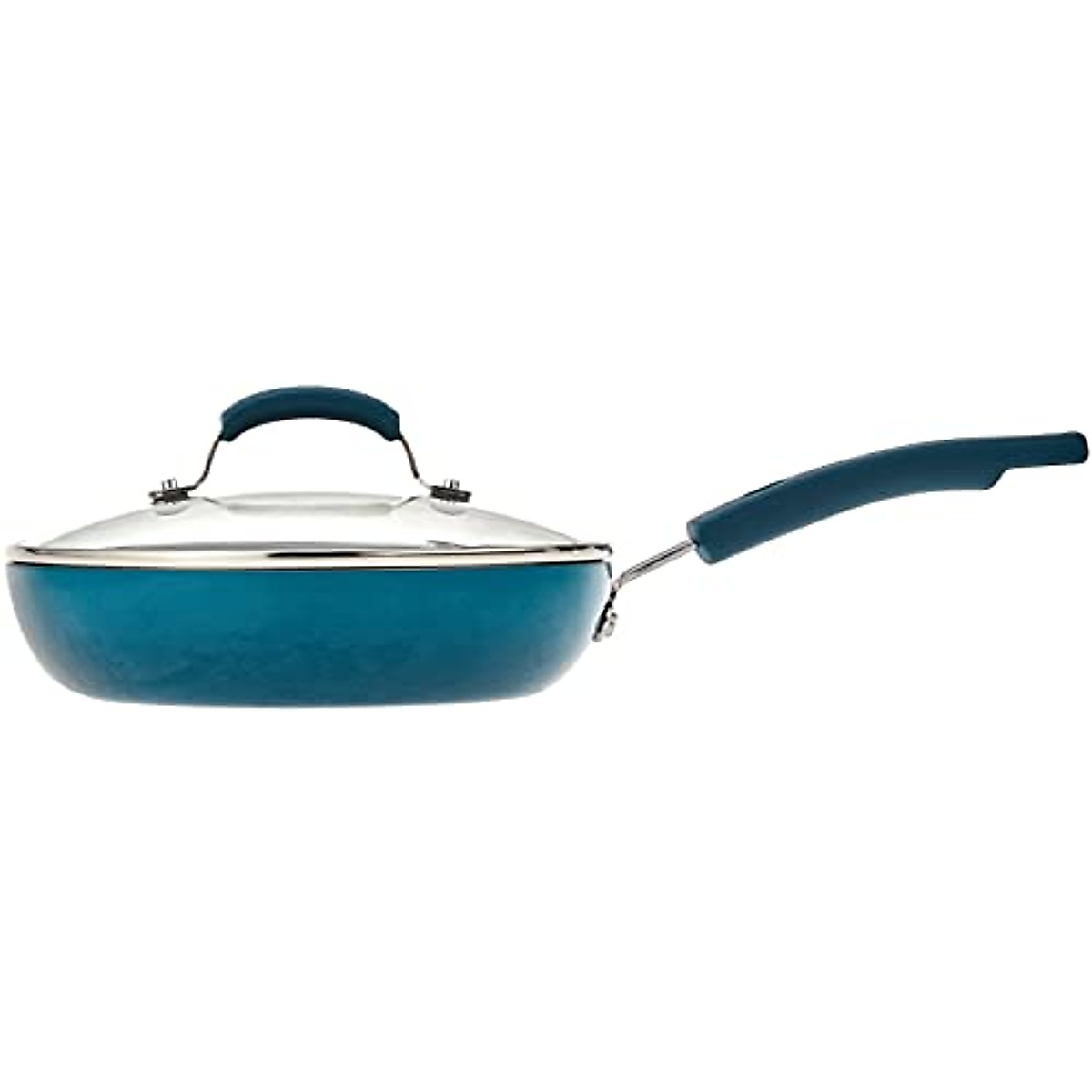 Rachael Ray Brights Deep Nonstick Frying Pan / Fry Pan / Skillet - 9.5 Inch, Marine Blue