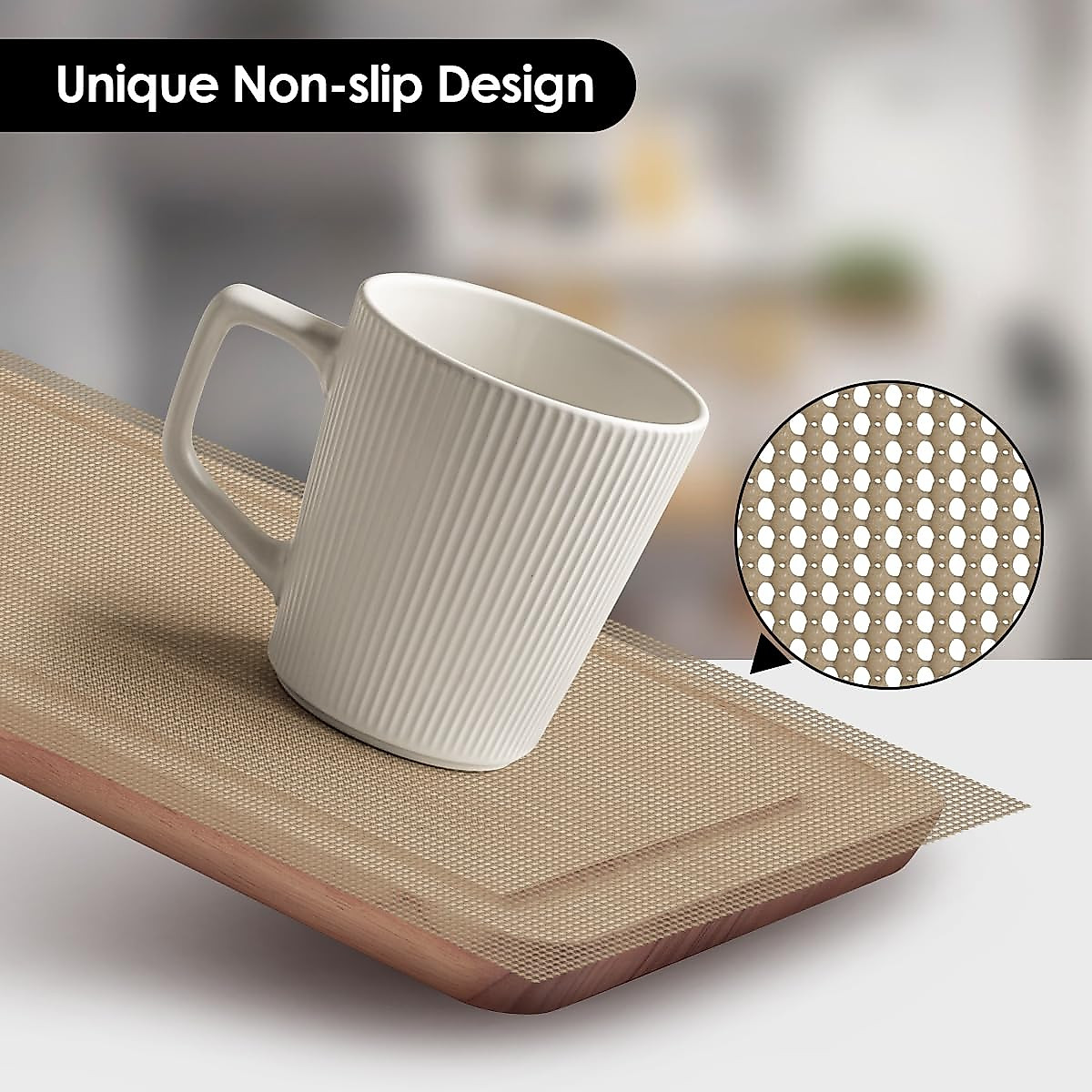 KOLOX 20 inch Shelf Liner for Kitchen Cabinets, Non Slip Shelf Paper & Drawer Liner, Non Adhensive White Drawer Liner 20 inch x 10 ft, Shelves Liner Strong Grip Liner for Kitchen