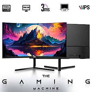 HP G3 Gaming Desktop PC, Intel Core i7 6th Gen, AMD RX 550 Graphics, 32GB RAM, 240GB SSD + 2TB HDD, 24 Inch Curved Dual Monitor, RGB Keyboard Mouse, Headphone, Webcam, Win 10 Pro (Renewed)