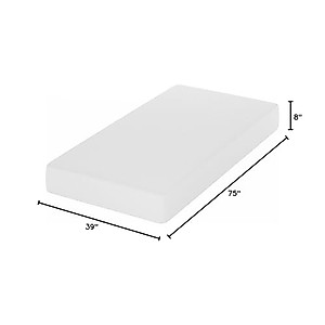 Furinno Tidur Cooling Gel Memory Foam Mattress, 8 Inch, Twin, White