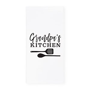 The Cotton & Canvas Co. Grandpa's Kitchen Soft and Absorbent Kitchen Tea Towel, Flour Sack Towel and Dish Cloth
