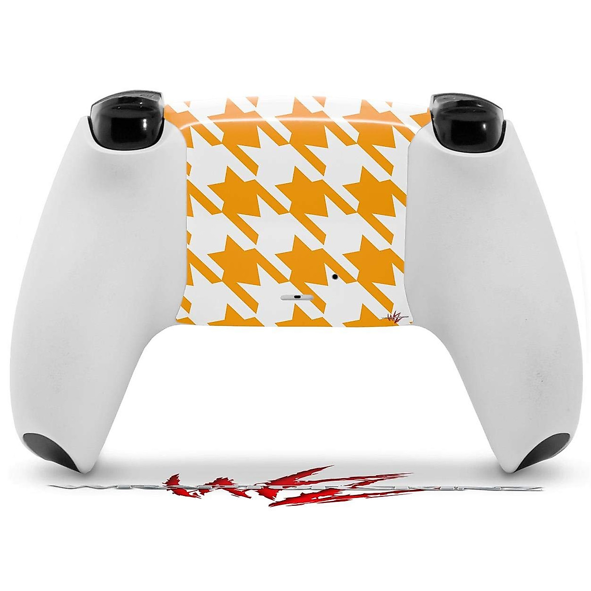 WraptorSkinz Skin Wrap compatible with Sony PS5 DualSense Controller Houndstooth Orange (CONTROLLER NOT INCLUDED)