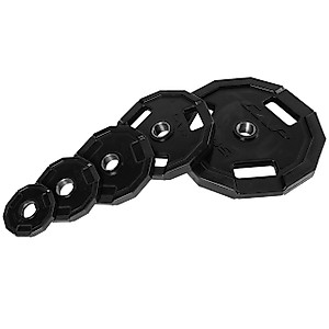 CAP Barbell 12-Sided Rubber Olympic Grip Weight Plates, Black, Single, 35 Pound
