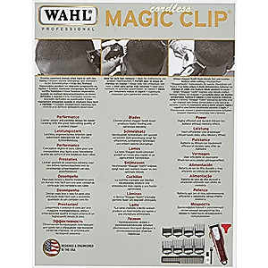 Wahl Professional 5-Star Cord/Cordless Magic Clip #8148 - Great for Barbers and Stylists - Precision Cordless Fade Clipper Loaded with Features - with Bonus Neck Duster (Burgundy)