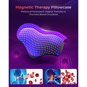 Neck Stretcher for Neck Pain Relief, Cervical Neck Traction Device with Magnetic Therapy Pillowcase, Neck Hump Corrector, Neck and Shoulder Relaxer for TMJ, Cervical Spine Alignment, Yellow