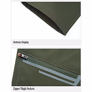 MAGCOMSEN Work Pants for Men Waterproof Stretch Softshell Hiking Pants Slim Fit for Summer Fishing Hunting Casual Green 34