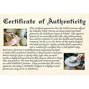 Polish Pottery Set of 4 Drawer Pull Knobs 1-1/2 inch Made by Ceramika Artystyczna (Autumn Wheatfields Theme) + Certificate of Authenticity