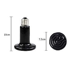 balacoo Heat Lamp Bulbs Reptile Heat Lamp Bulb - 150W Ceramic Heating Light E27 No Harm Heat Emitter Bulbs for Lizard Turtle Scorpion Terrarium Brooder 2Pcs Dome Light Bulb