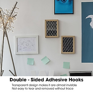 10 Pairs Double Sided Adhesive Wall Hooks Transparent - Self Mount Holder Hanger, Strong A+B Buckle Combination, 22lbs/10kg Max Heavy Duty, No-Trace Hanging for Bathroom, Kitchen, Office (20pcs)