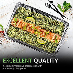 21x13 Aluminum Pans (20 Pack) Durable Full Size Deep Aluminum Foil Roasting & Steam Table Pans - Deep Pan for Catering Large Groups - Disposable Pans Great for Cooking, Heating, Storing, Prepping Food