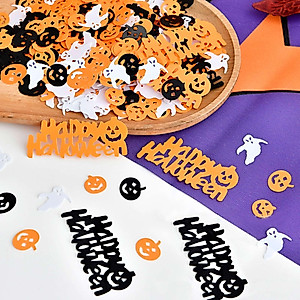 WEIKA Halloween Confetti Glitter, Halloween Party Table Scatter Confetti - Pumpkin Spider Webs Foil Metallic Sequins Confetti Trick or Treat Party Sprinkles Confetti Decorations, 60g
