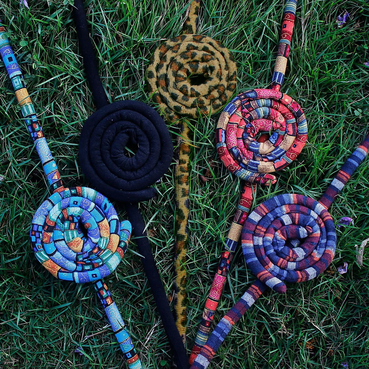 Spiral Lock Hair Tie Dreadlock Accessory Bendable Hair Ties for Women and Men Ponytail Holders Colorful Dreadlock Hair Tie Long Dreads Thick Curly Hair Holder (Midnight)