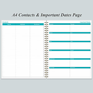 Undated Planner Pro - 8.5" x 11" Weekly & Monthly Planner to Achieve Goals & Increase Productivity, 12 Months Undated Agenda Daily Planner, Start Anytime, Rose Leaf