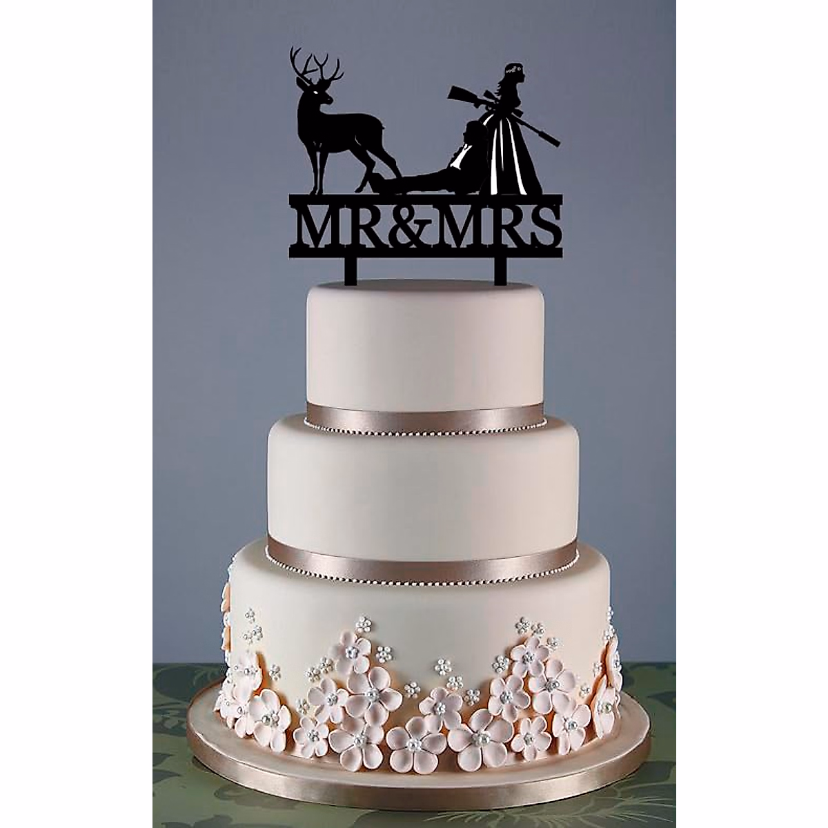 Funny Hunting Wedding Cake Topper Deer Hunt Hunter Wedding Cake Topper Hunt is Over Cake Topper For Wedding/Anniversary/Bridal Shower Party Decorations
