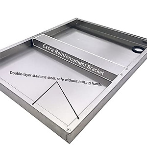 SWOTCATER Stainless Steel Microwave Shelf, Metal Appliance Wall Mount Floating Shelving, 18"x24" Stainless Steel Microwave Rack for Commercial Restaurant and Kitchen