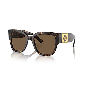 Versace VE 4437U 108/73 Havana Plastic Square Sunglasses Brown Lens