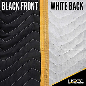 US Cargo Control Heavy Duty Quilted Cover for Chair/Recliner - Black/Yellow Furniture Pad for Moving and Storage - 39 Inches x 46 Inches - Cotton/Polyester Blend - 9 Pounds - Washable, Reusable