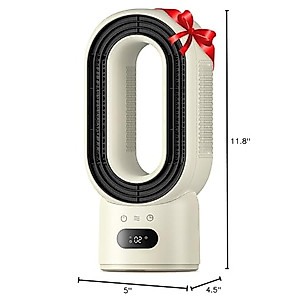 SWEETFULL Space Heater for Indoor Use, LED Bladeless 1000W Energy Efficient Portable Heater 2-8h Timer, Electric Heater Gifts for Women,Birthday Gifts for Women Mom,Womens Gifts for Christmas Grandma