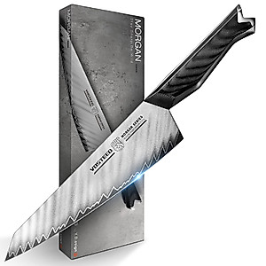 Vosteed Kitchen Utility Knife 5 Inch Paring Knife For Kitchen, Small Chef's Knife Sharp Cutting Knife With Sheath-High Carbon Stainless Steel Knife Full Tang With G10 Handle, Gift Box - Morgan Series