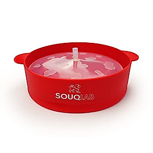 The orignal SOUQLAB silicone popcorn maker with lid, BPA Free, Microwave popocorn popper and dish washer safe