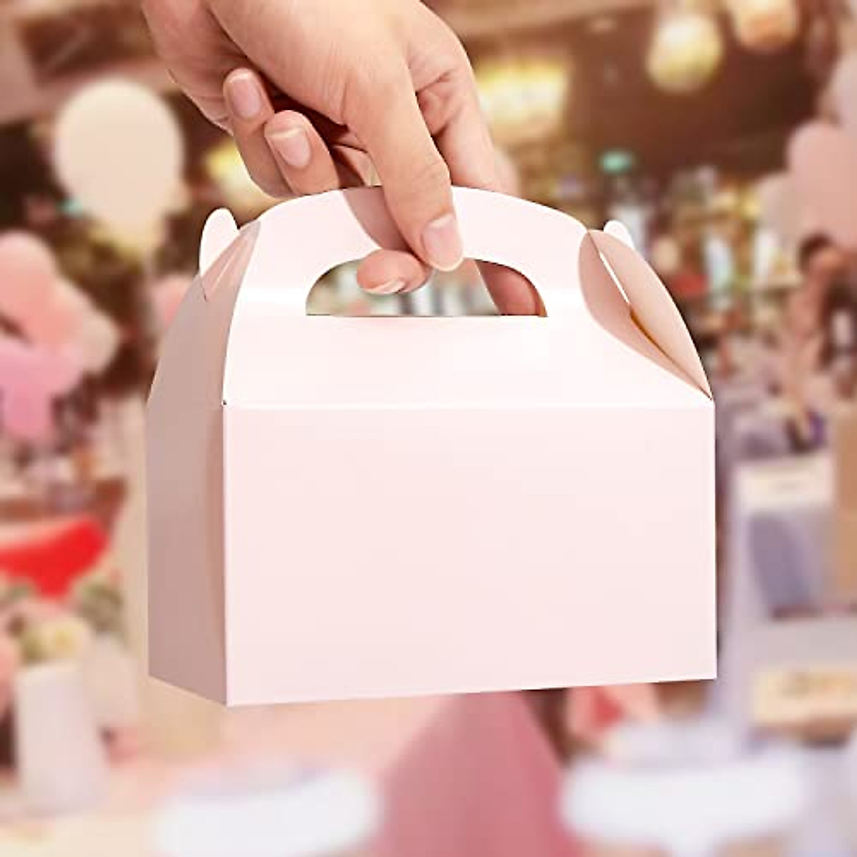 36 Pack Blush Pink Treat Boxes Gable Boxes Party Favor Boxes Paper Gift Boxes for Baby Shower, Birthday, Wedding Party 6.18 x 3.58 x 3.38 Inches (Baby Pink)