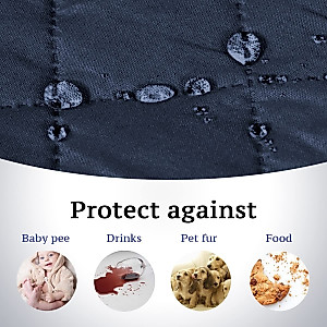 Sofa Covers 3 Seater And 1/2/4 Seater Waterproof Recliner Chair Cover Non Slip Sofa Slipcover Couch Protector Settee Cover for Cats Dogs Soft Quilted Seat Furniture Slipcovers ( Color : Deep blue , Si