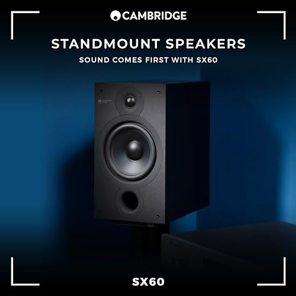 Cambridge Audio SX-60 Bookshelf Speaker | 100 Watt Home Theater Compact Speakers | Pair (Matte Black)