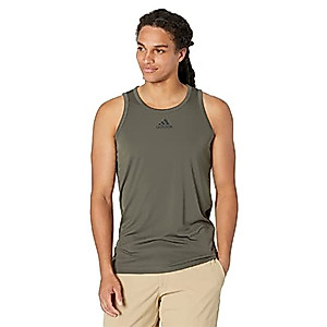 adidas Men's Heathered Tank Top, Utility Grey, Small