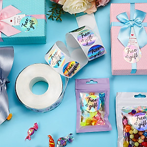 1000 Pieces Customer Appreciation Sticker Holographic Business Shopping Labels Round Adhesive Present Stickers Colorful Thanks Seal Label for Mailing Packing Envelope Postcard, 1.5 Inch