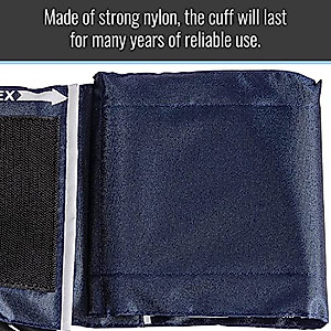 MABIS Sphygmomanometer Blood Pressure Replacement Cuff and Two-Tube Bladder, Adult Size, Blue