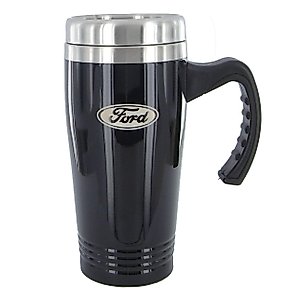 Au-TOMOTIVE GOLD Stainless Steel Travel Mug 200 for Ford (Black)