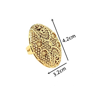 CB Gold Jewelry Dubai Golden Ring Engagement Adjustable Size Finger Ring for Ethiopian African Nigerian Design