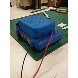 K24 Battery Mount Compatible with Kobalt 24Vmax KXT-424-03, KT-424-03, KT-624-03, KT-224-03 Battery Adapter Holder Mount DIY w/12 Hi-Temp 16AWG Wired terminals, Robots, Lights, eBikes PN K24-16