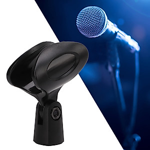 01 02 015 Microphone Clip, Wide Application 180° Rotatable Convenient Strong Toughness Microphone Holder Lightweight with 5/8in to 3/8in Screw for Wired Mic