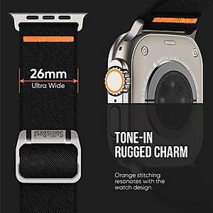 Suitisbest Sport Band for Apple Watch Ultra 2/Apple Watch Ultra Band 49mm 45mm 44mm 42mm for Men, Nylon Solo Loop Wide Replacement Strap for iWatch Series Ultra 8 7 6 5 4 3 SE